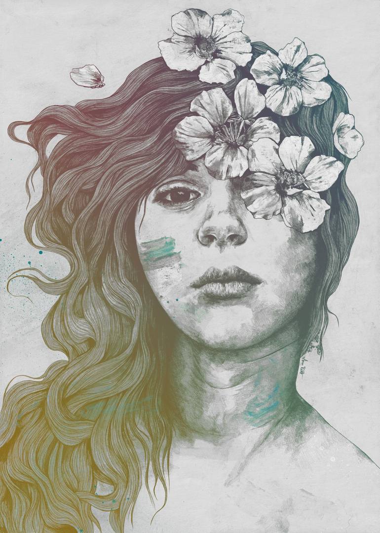 Softly Spoken Agony rainbow Drawing by Marco Paludet | Saatchi Art