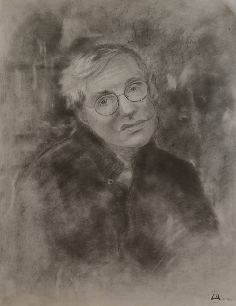 portrait of Stephen Hawking Drawing by Diana Danitsa | Saatchi Art