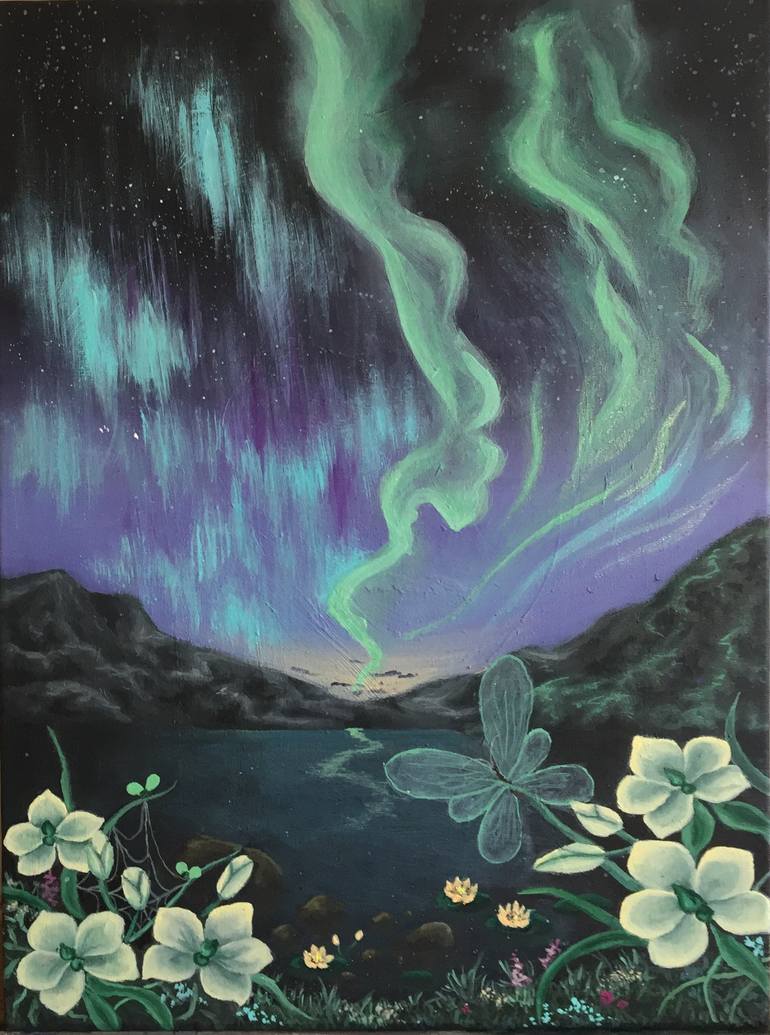 Glow in dark Borealis Marvel aurora nature fantasy wall art Painting by ...