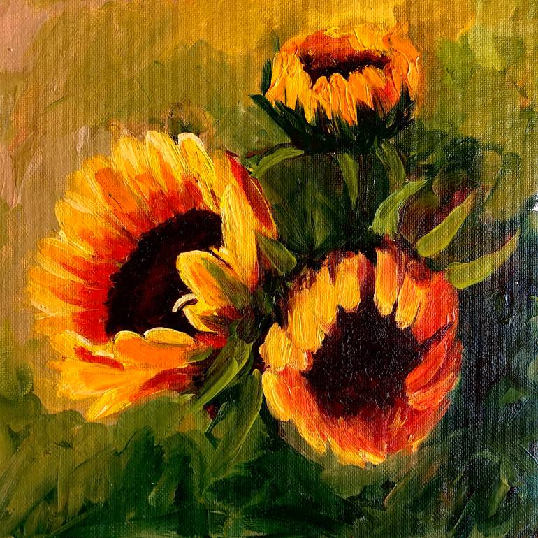 Sunflowers Painting by Elena Belous | Saatchi Art