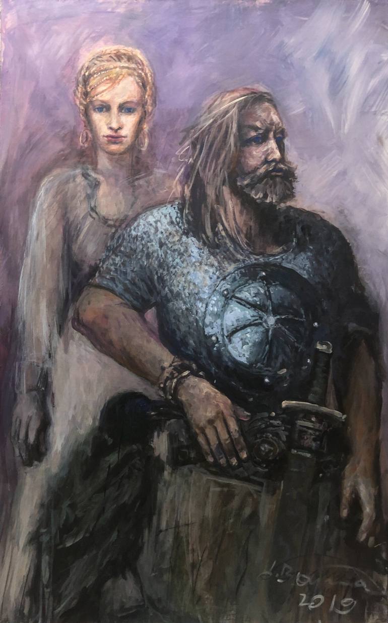 The Gift of Blue Painting by Leszek Bajena | Saatchi Art