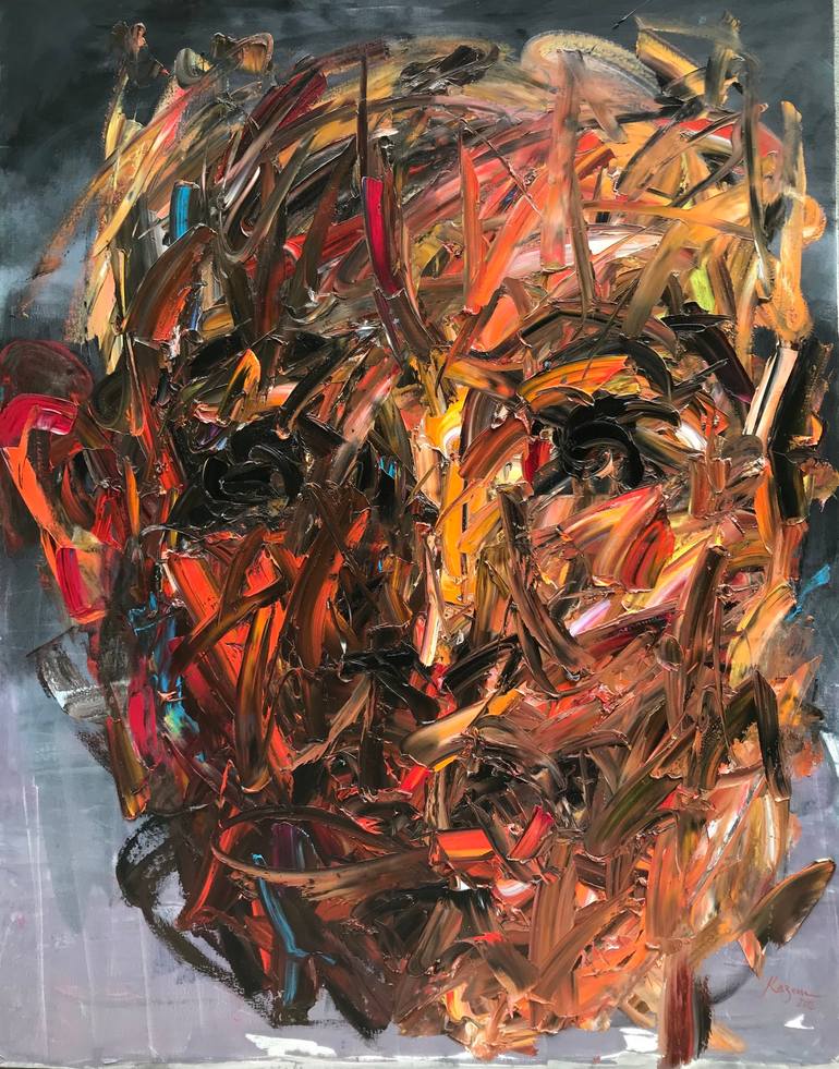Portrait “ Dieu Grec “ Painting by Kazem Khalil | Saatchi Art