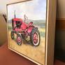 Red Tractor Painting by Stephen Walsh | Saatchi Art