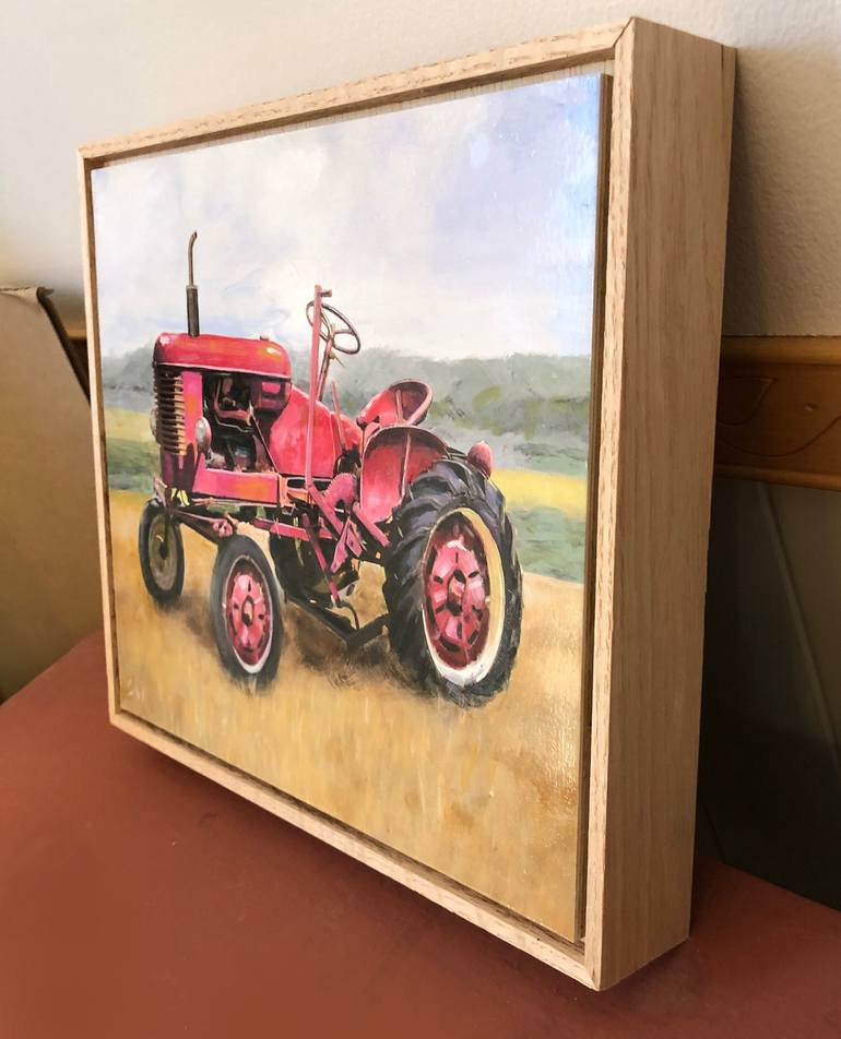 Red Tractor Painting by Stephen Walsh | Saatchi Art