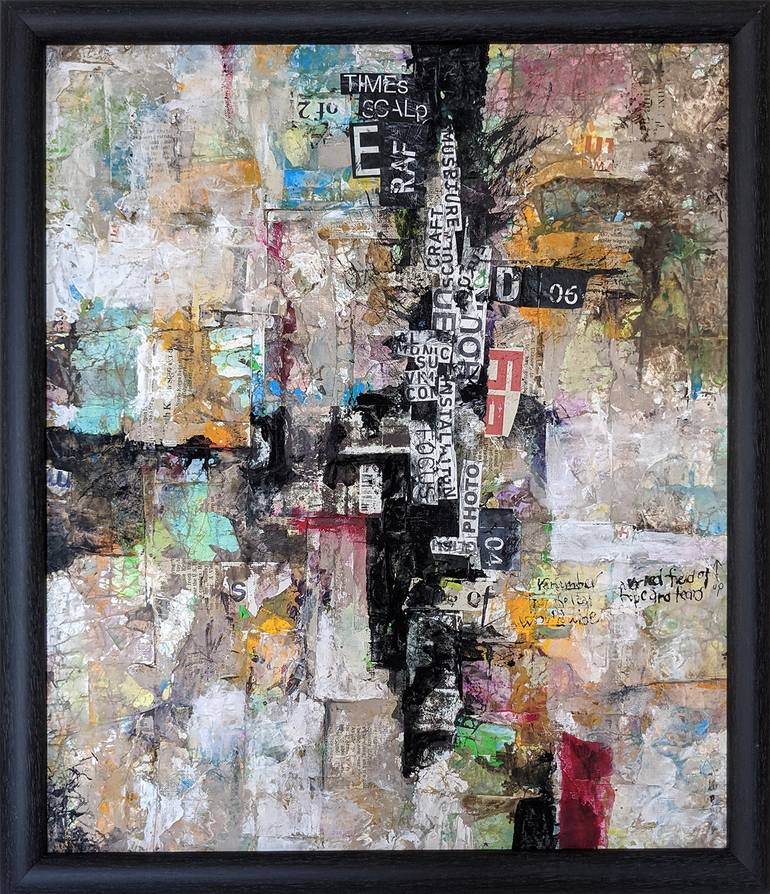 Traces of words Collage by Akemi Kodama | Saatchi Art