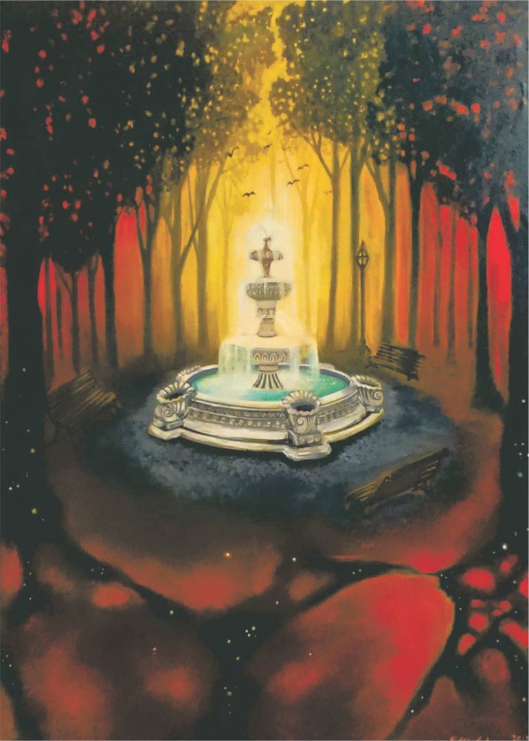 LA FUENTE SAGRADA Painting by Leticia Ledesma | Saatchi Art