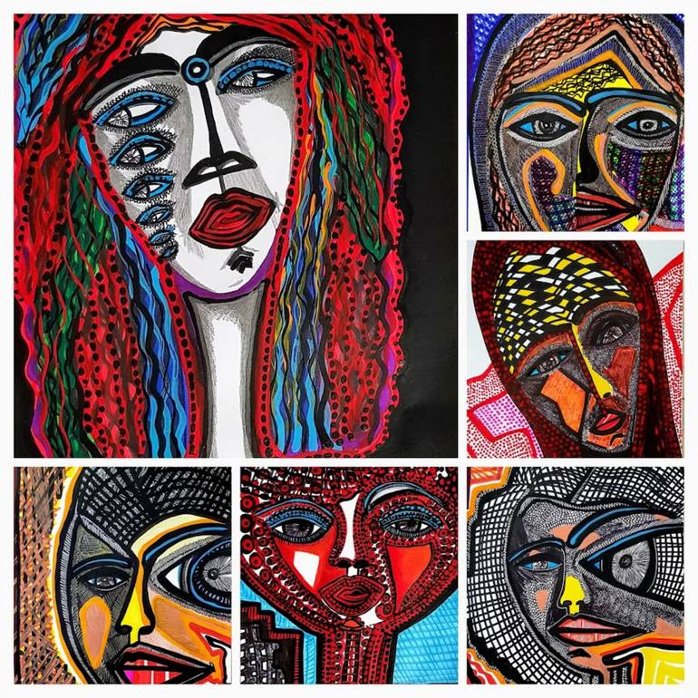 Israeli modern artwork jewish woman painter Drawing by Mirit Ben-Nun ...