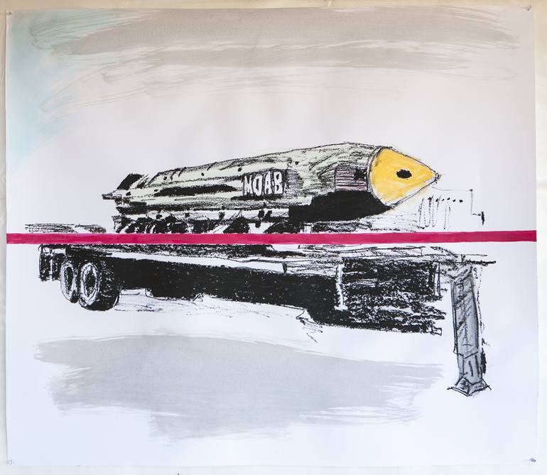 MOAB—Massive Ordinance Air Blast Drawing by Thomas Lamprecht | Saatchi Art