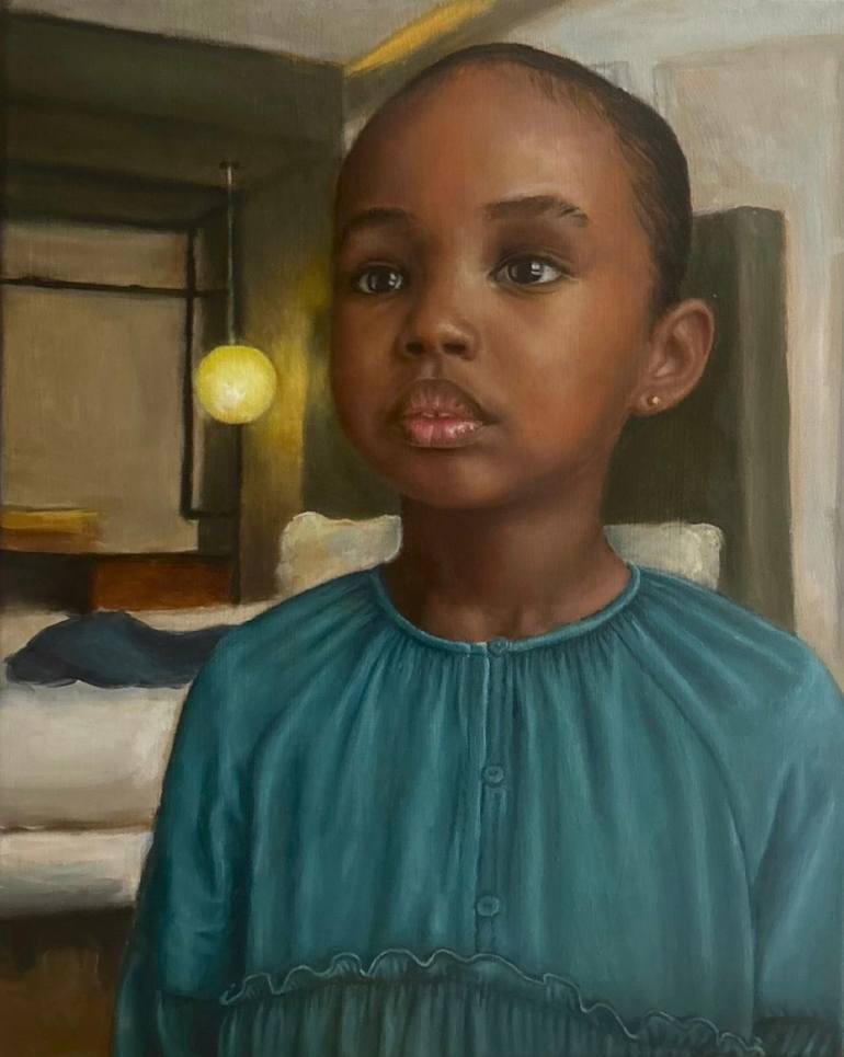 Heavenly gaze Painting by Hayam Elsayed | Saatchi Art