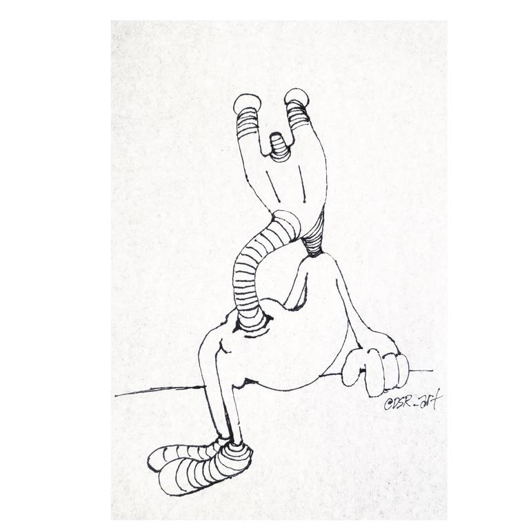 Untiled: ink on napkin Drawing by David Samuel Rodriguez | Saatchi Art