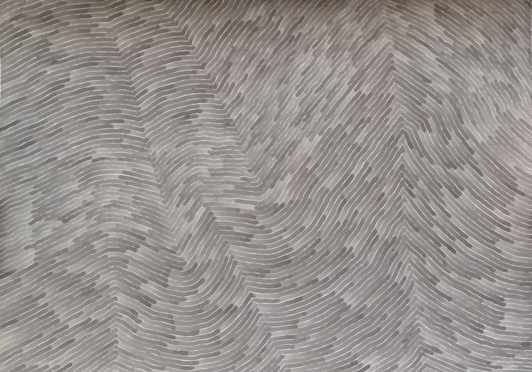 Grey Line Performance Painting by Sibley Barlow | Saatchi Art
