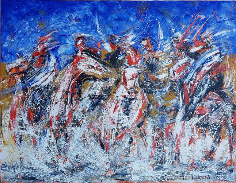 riders Painting by Nikola Nikolic | Saatchi Art