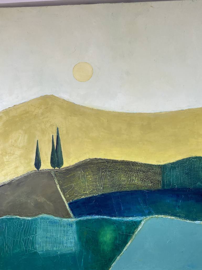 Cypress trees Provence Painting by Margaret Roberts | Saatchi Art
