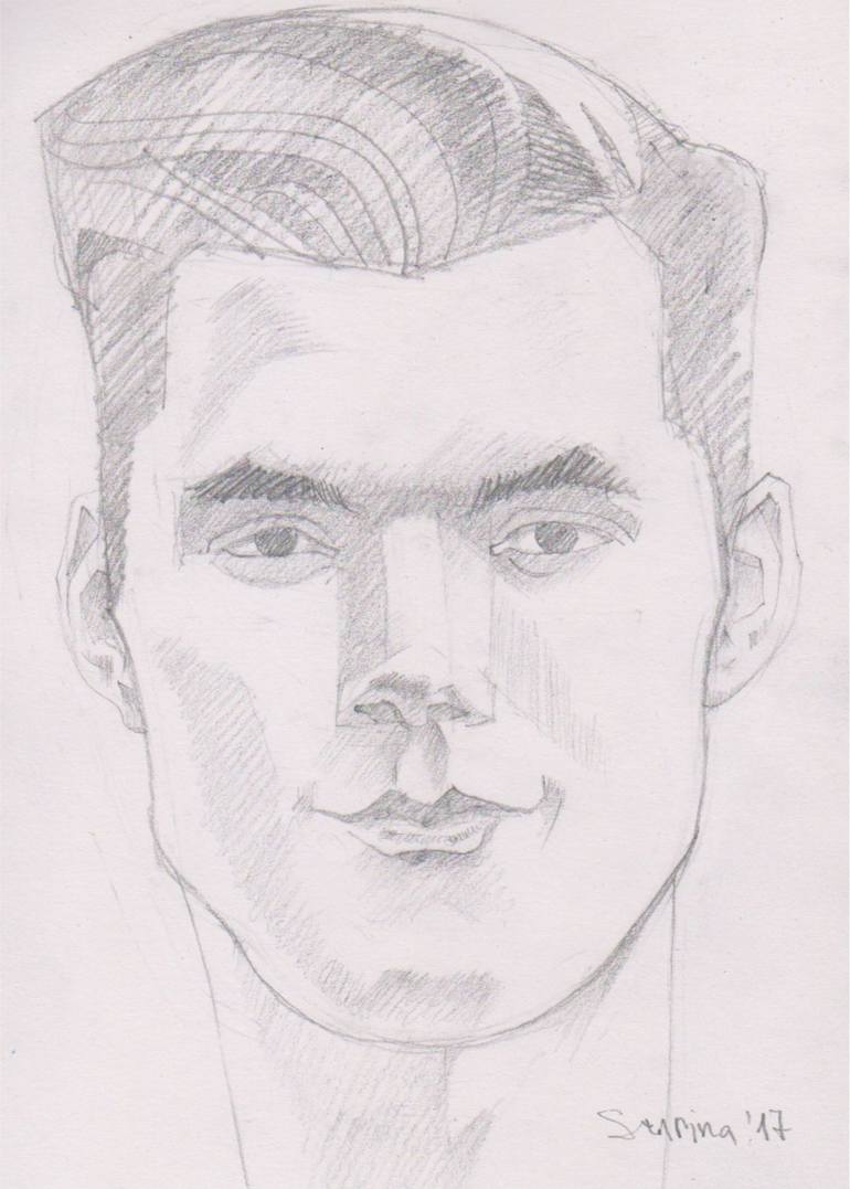 Dawid in Red Baron Drawing by Olena Surina | Saatchi Art