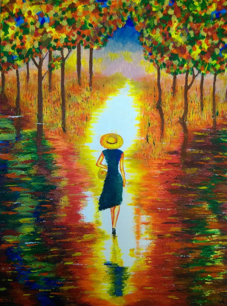 The lady with apples Painting by Alma Dedic | Saatchi Art