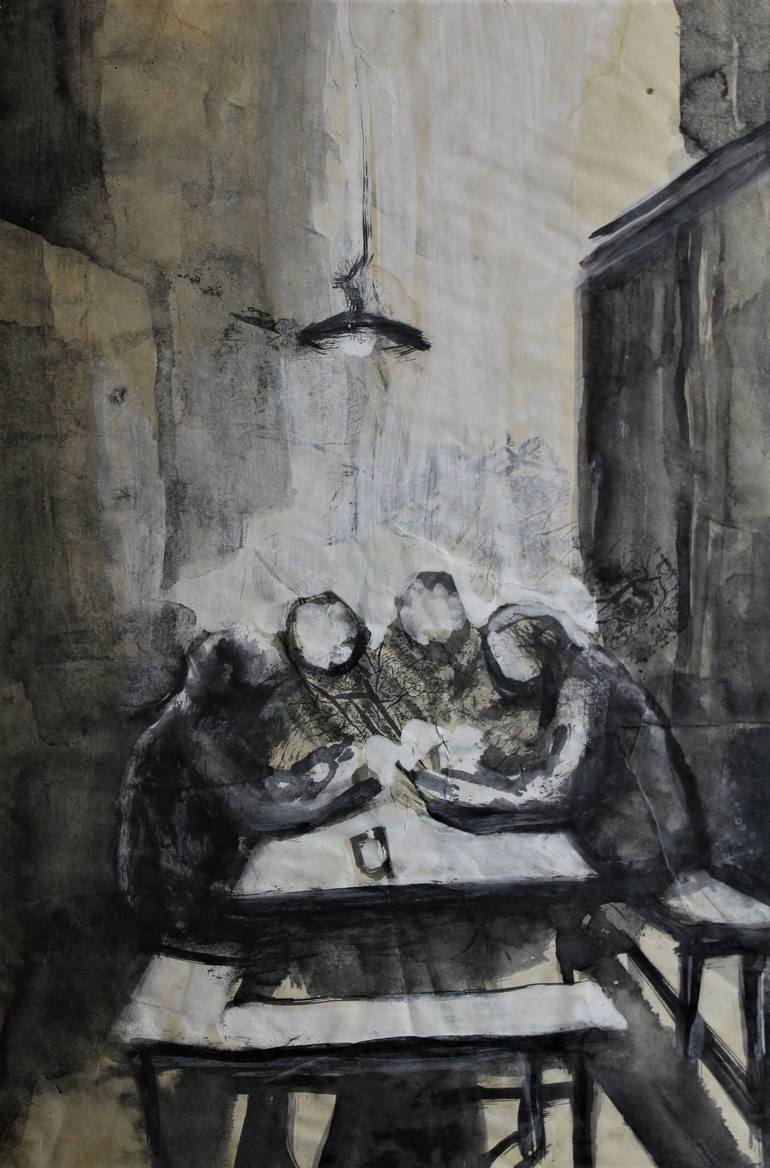 Gamblers Drawing by Varya Natkina | Saatchi Art