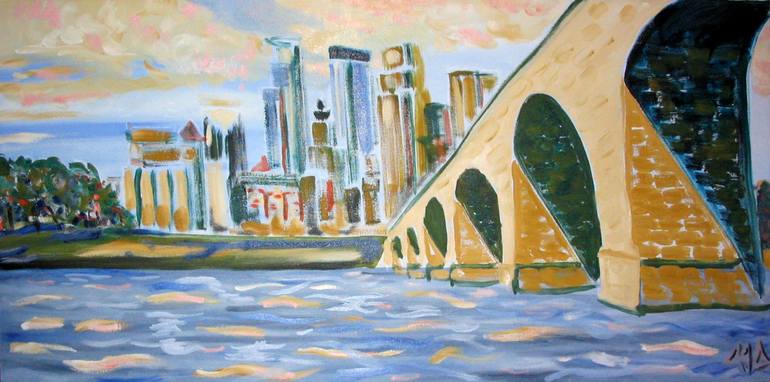 Stone Arch Bridge Painting by Colin Silver | Saatchi Art