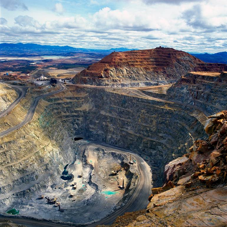View into the Cananea open pit mine 1992. Grupo México Photography by ...