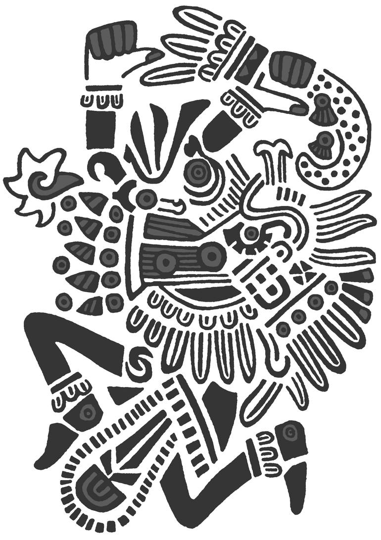 Quetzalcoatl dancing brown, Ancient Mexican codex Mixed Media by Mario ...