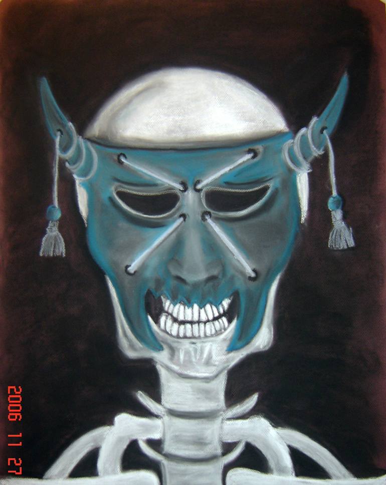 Skull and Mask Blue Devil Photography by Ashley Capone | Saatchi Art