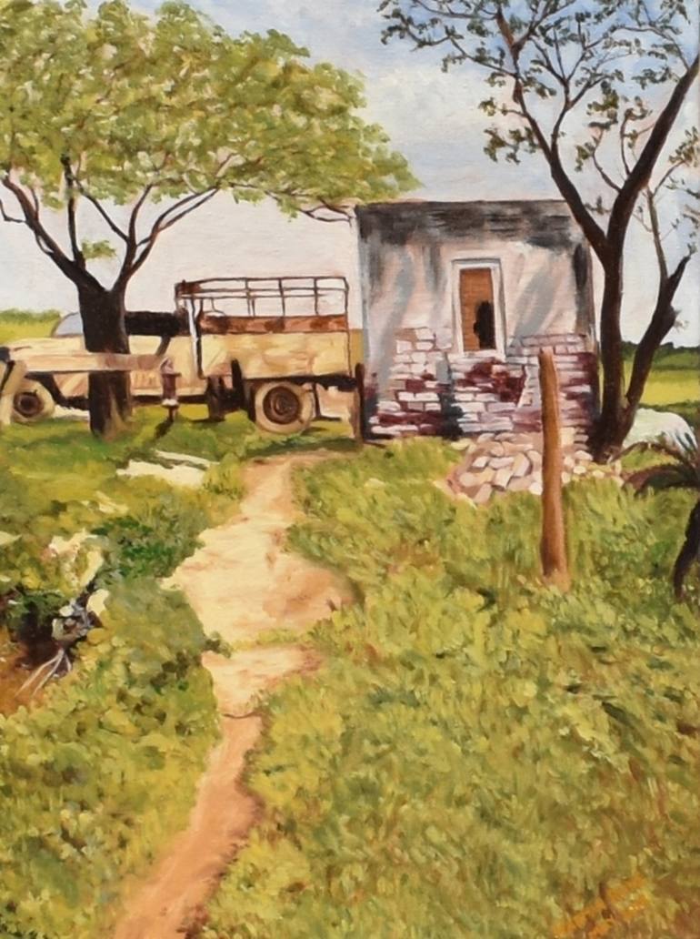 Path to the fish pond Painting by Harman Bains | Saatchi Art