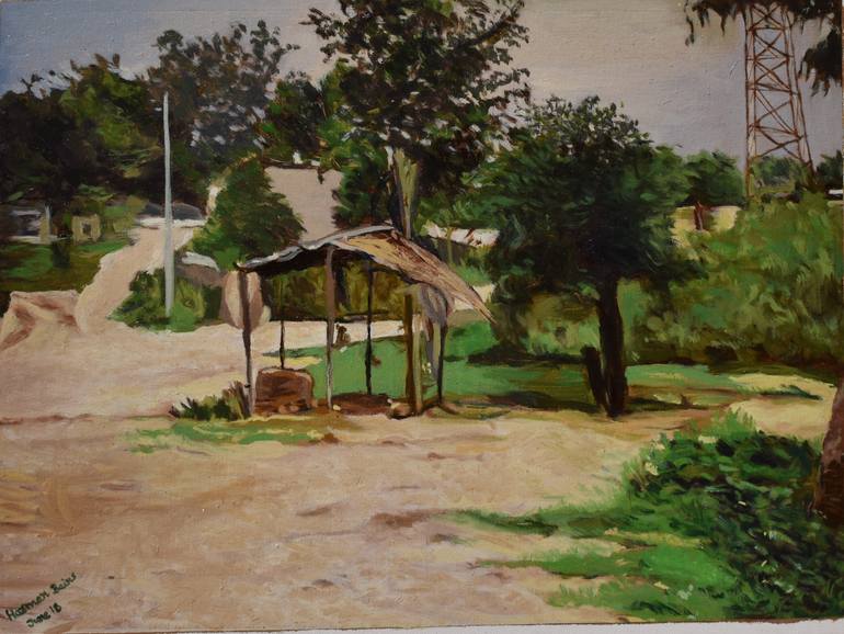 Village Hut Painting by Harman Bains | Saatchi Art
