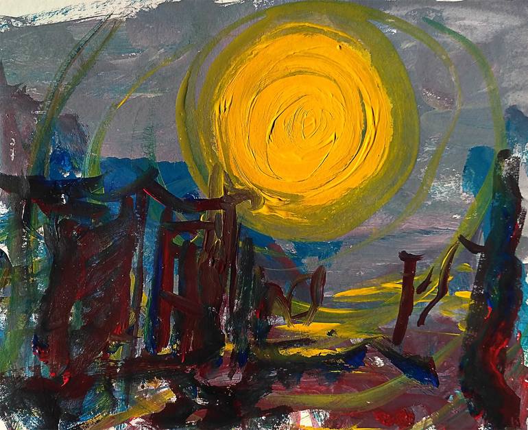 Full Moon Painting by Abi Afandi | Saatchi Art