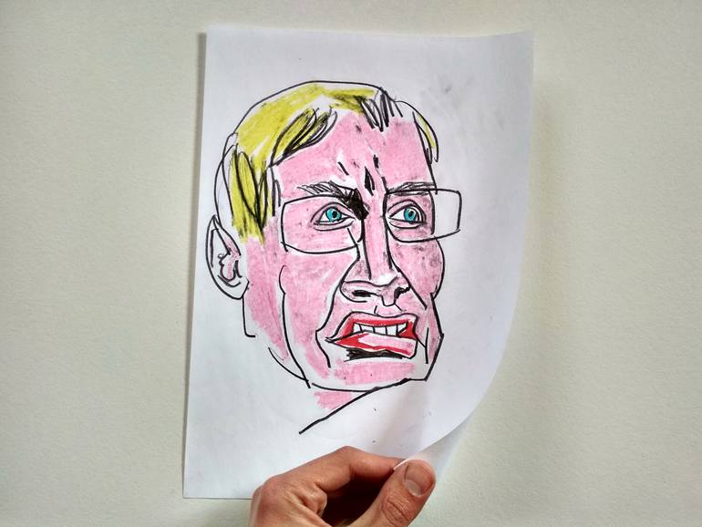 Stephen Hawking Drawing by Daniel Karotka | Saatchi Art