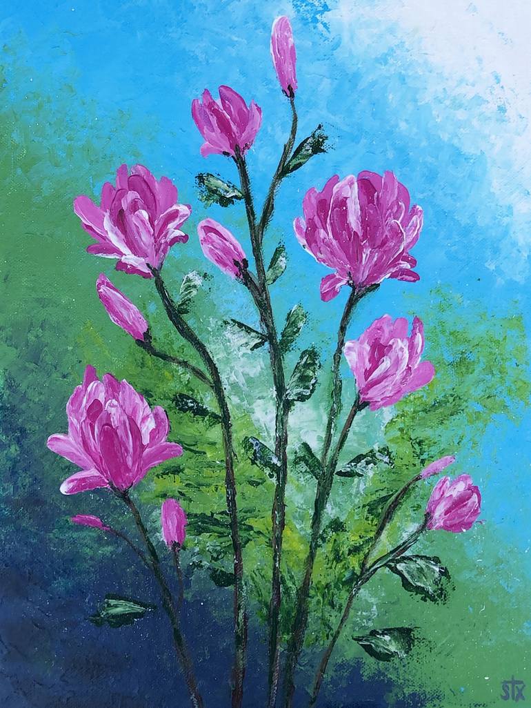 A Flower on the Field Painting by Mirah Gold | Saatchi Art