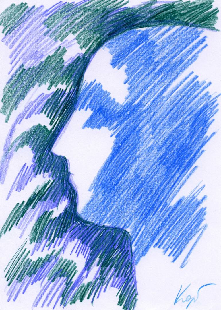 Profile. Expressive drawing #1 Drawing by Nata Korpusova | Saatchi Art