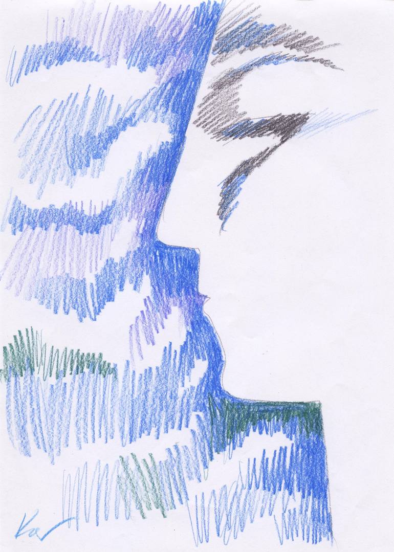 Profile. Expressive drawing #3 Drawing by Nata Korpusova | Saatchi Art