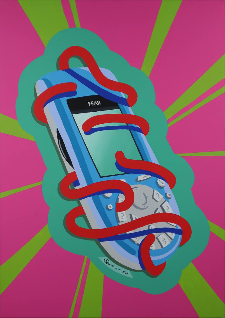Fear The Phone Painting by Ryan Hegarty | Saatchi Art