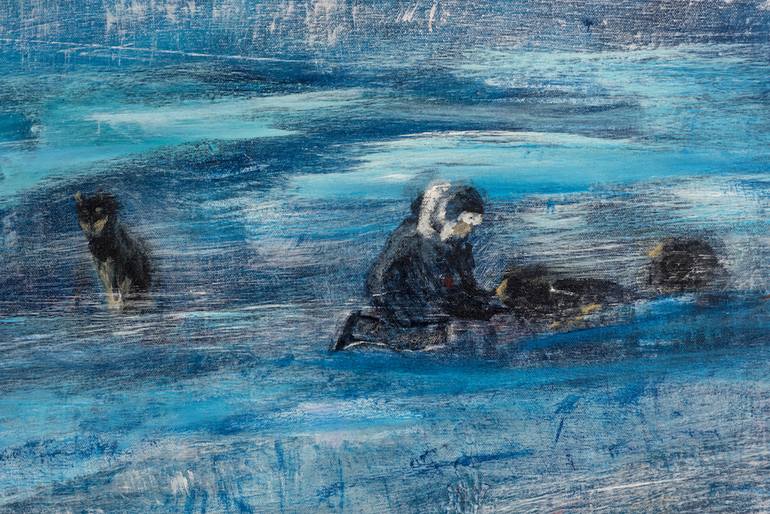 Arctic Sled Dog Visitor Painting by Sandra Hawkins | Saatchi Art