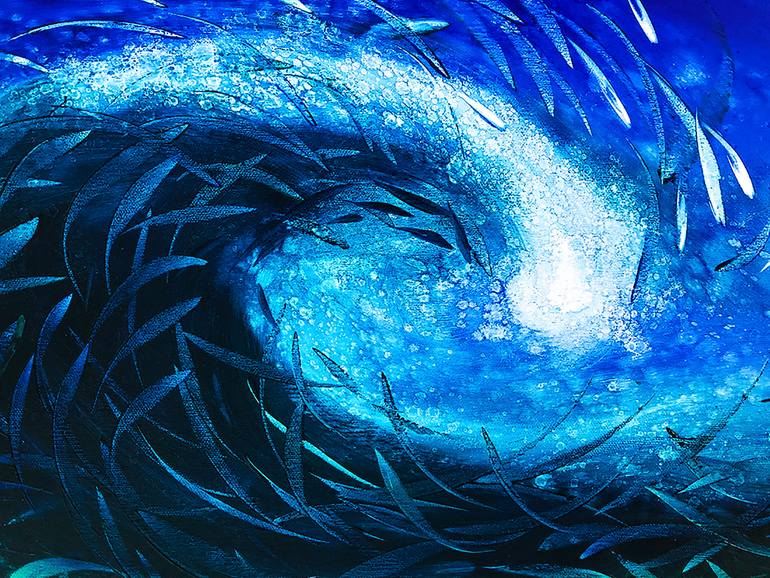 Wave Of Fish Painting by David Clare | Saatchi Art