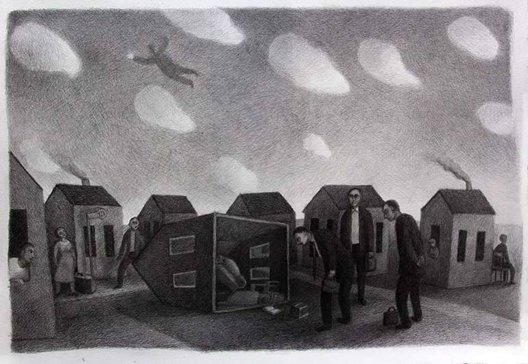 untersuchung Drawing by michael edelmann | Saatchi Art