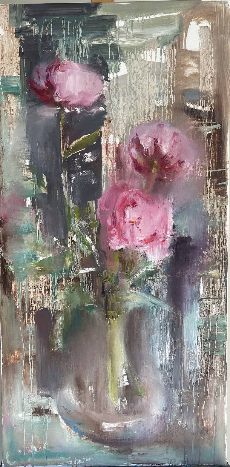 Fresh peonies Painting by Daria Nikitenko | Saatchi Art