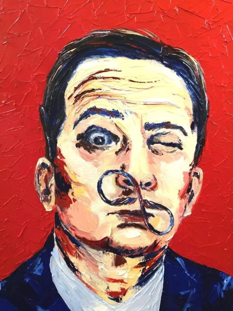 Salvador Dali portrait 2 Painting by Liudmyla Riabkova | Saatchi Art