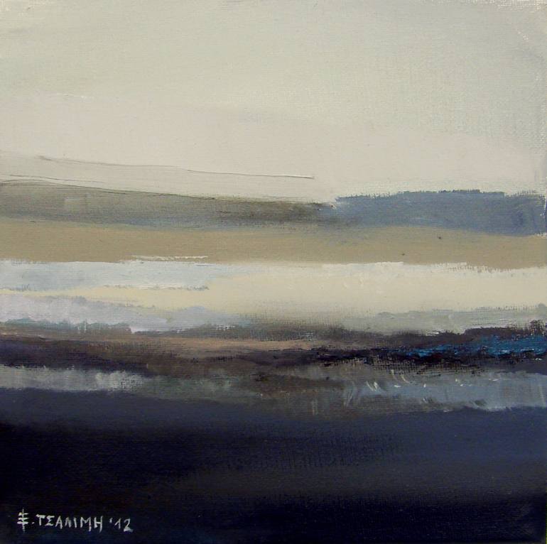 blue horizon Painting by xanthippe tsalimi | Saatchi Art