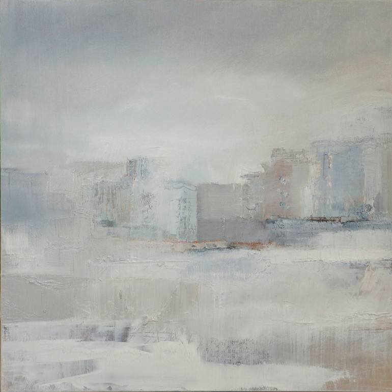 brooklyn in white (sold) Painting by xanthippe tsalimi | Saatchi Art
