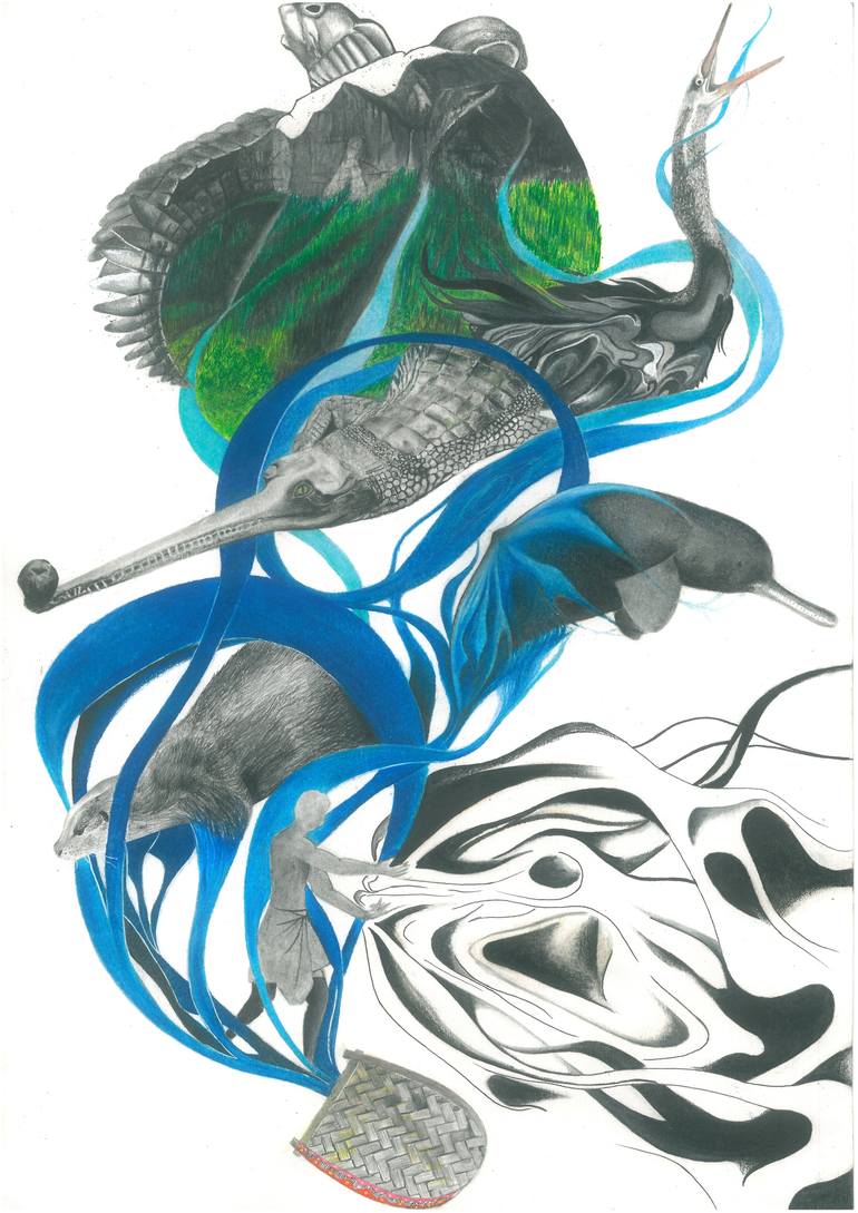 Water Unites Drawing by Adrish Poddar | Saatchi Art