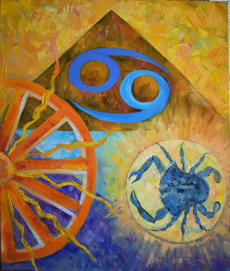 Symbols and signs. Cancer constellation Painting by Yuliya Kuprina ...