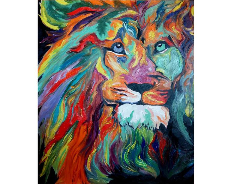 Lion says hmm.. Painting by Marina Zima | Saatchi Art