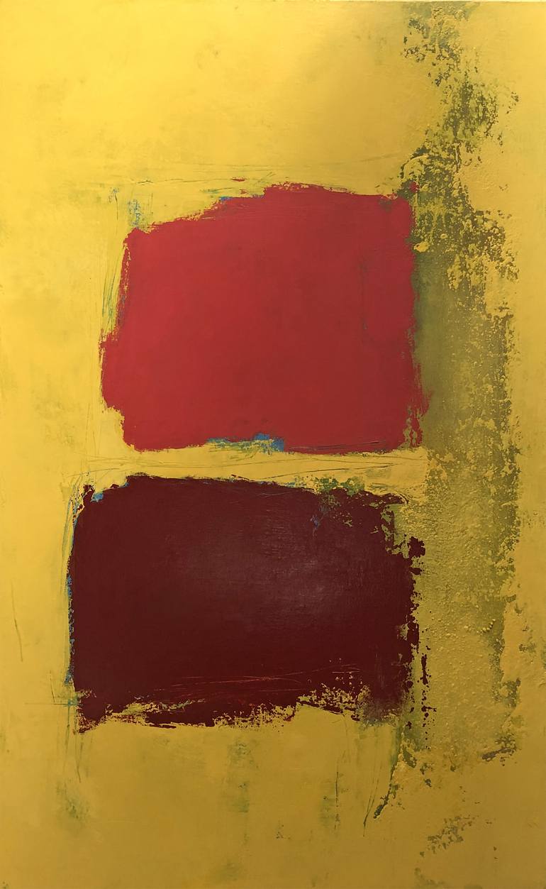 Orange and Red Blocks Painting by Susan Handau | Saatchi Art