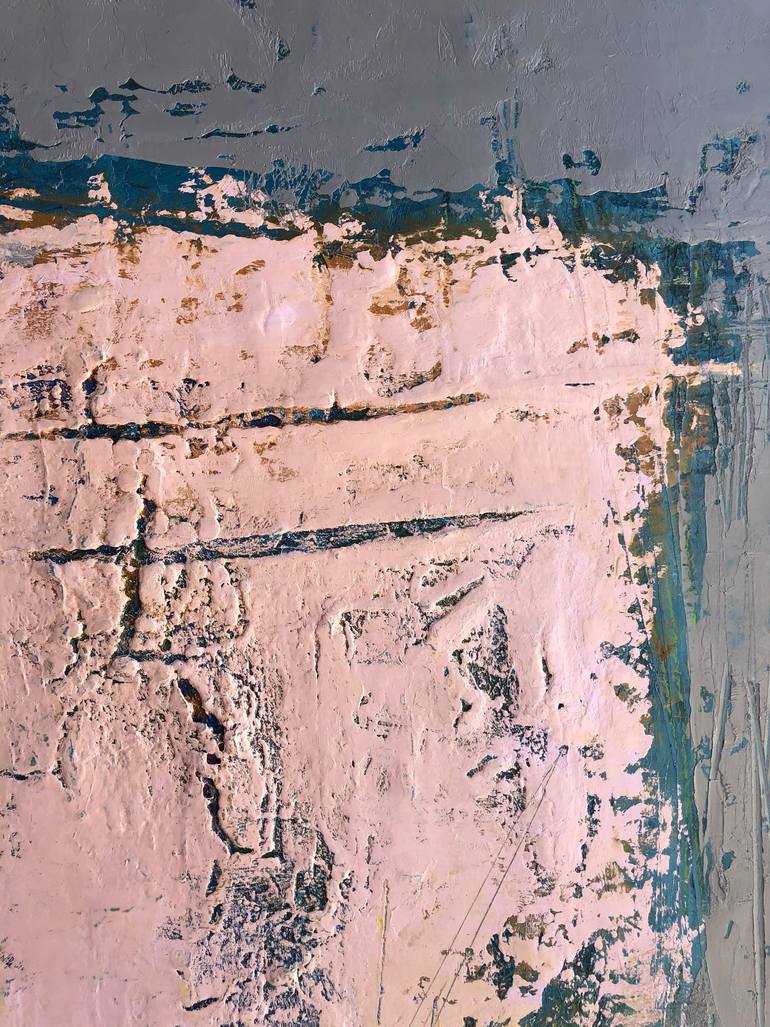 Pink and Green Blocks Painting by Susan Handau | Saatchi Art