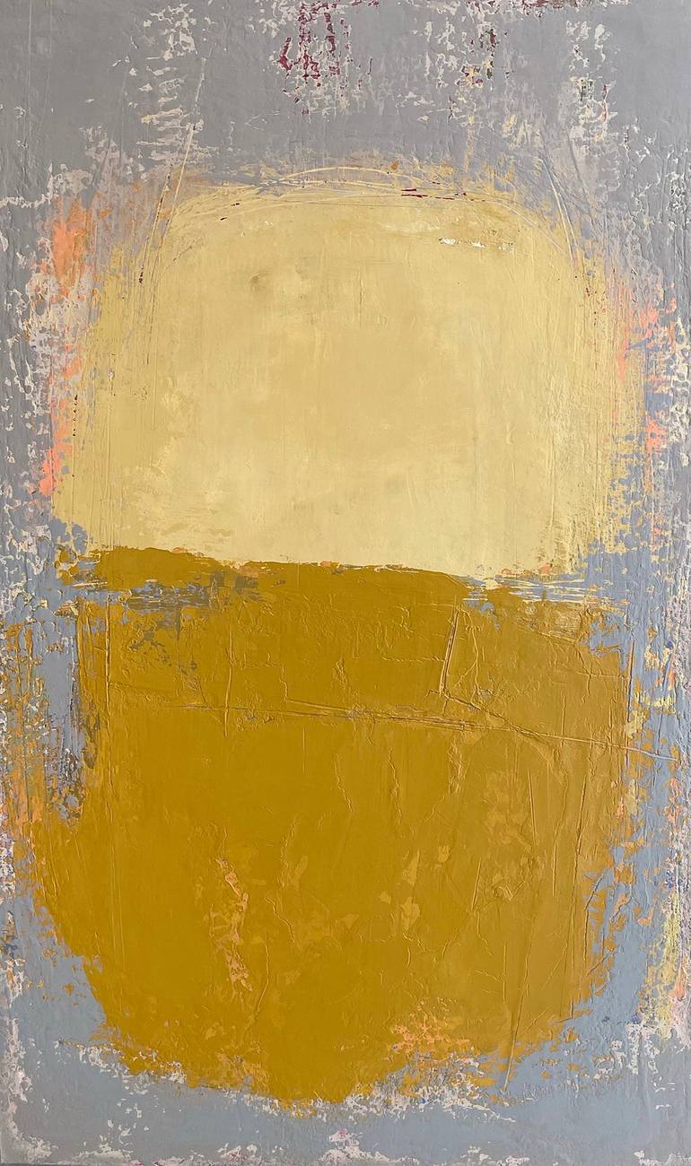Pale Yellow and Ochre Blocks Painting by Susan Handau | Saatchi Art