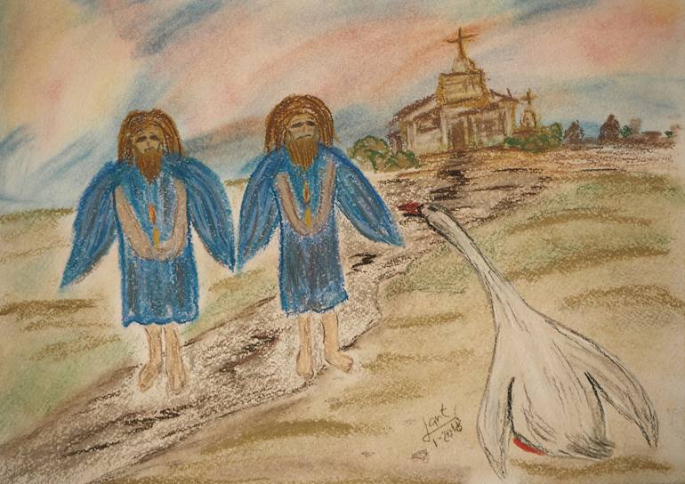 Archangels Gabriel and Rafail Drawing by Lyubov Art | Saatchi Art