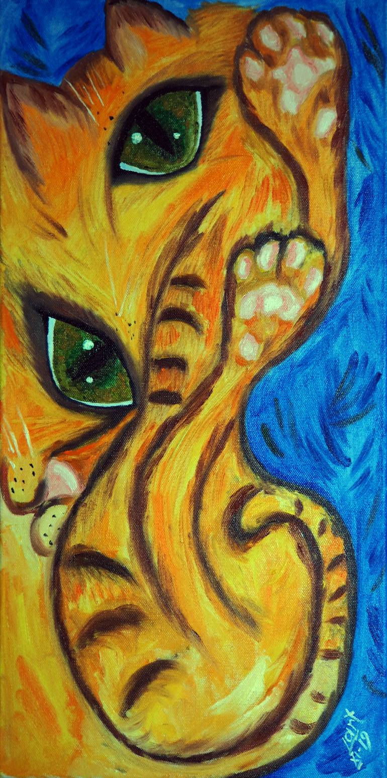 Sun cat Painting by Lyubov Art | Saatchi Art