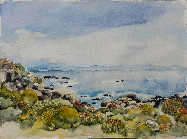 Pebble Beach Painting by Sarah Anderson | Saatchi Art