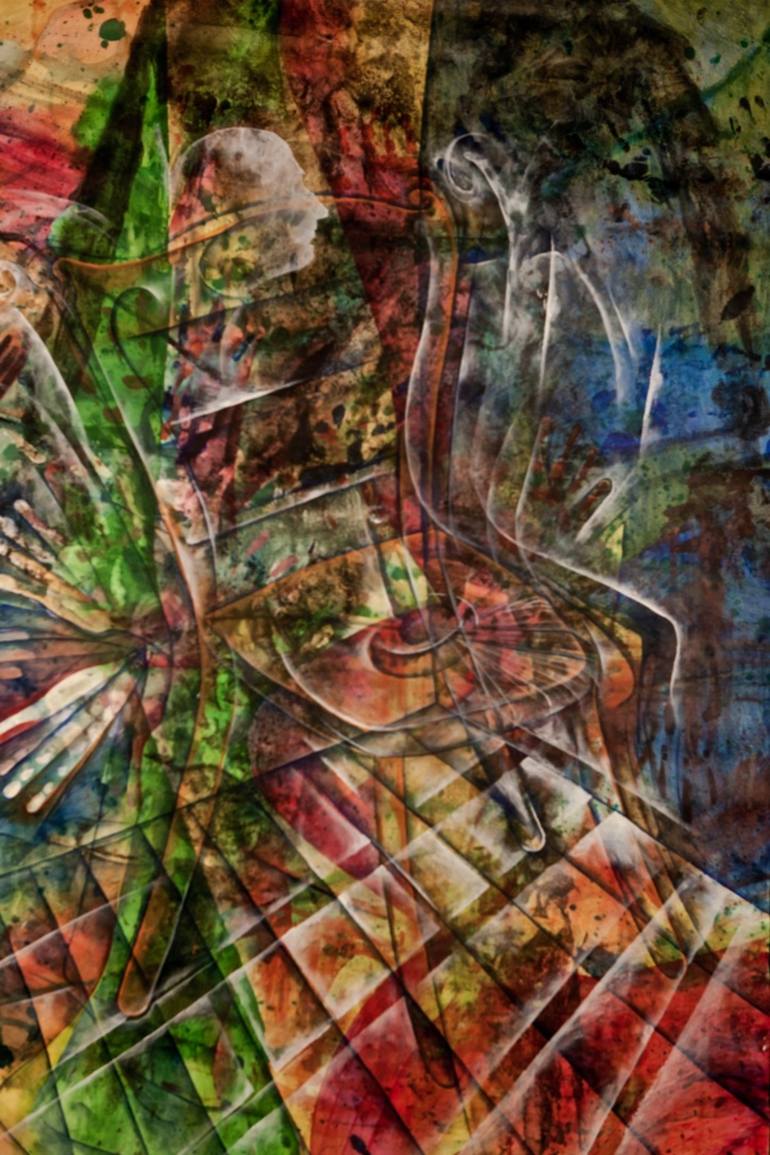 Fluid Rainbow CHAIR Painting by Angelo Falmi | Saatchi Art