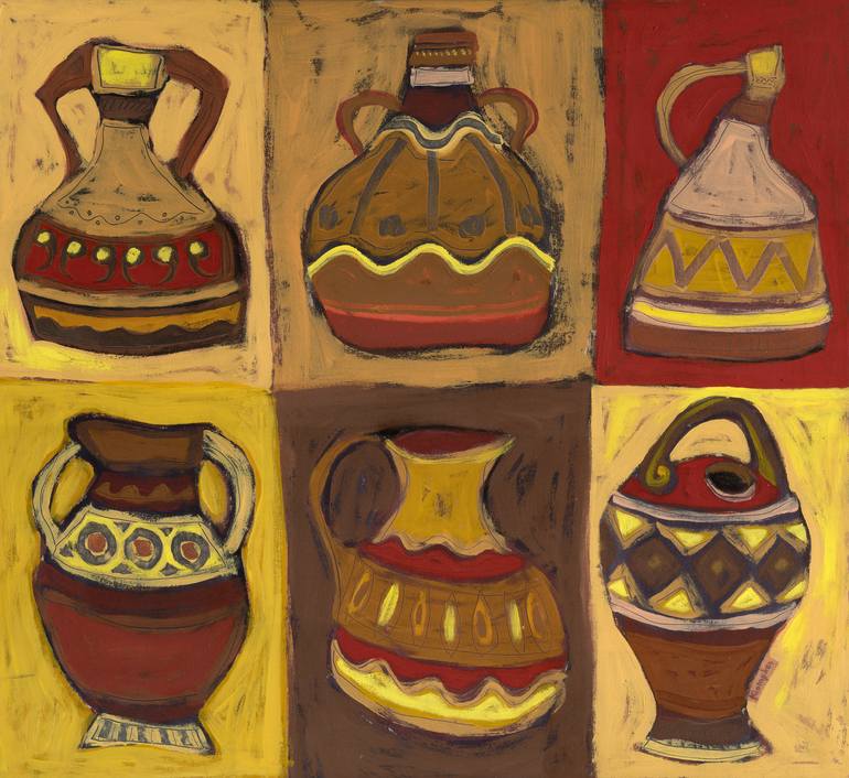 Vases rustiques (Rustic vases) Painting by Olivier Klompkes | Saatchi Art